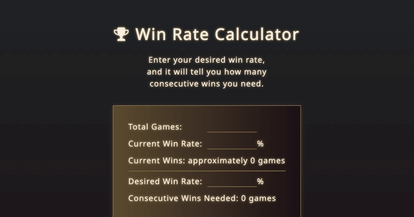 Win Rate Calculator